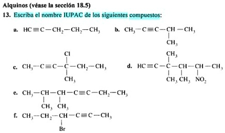 SOLVED: Ayuda por favor necesito los nombres de estos compuestos ...