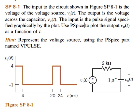 SP 8-1 The input to the circuit shown in Figure SP 8-1 is the voltage ...