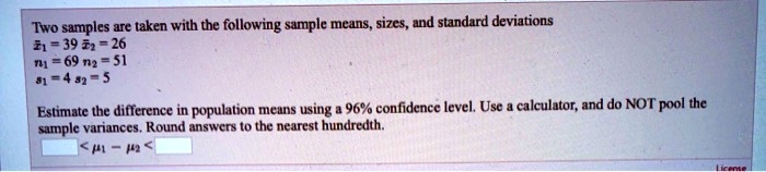 Two samples are taken with the following sample means,...