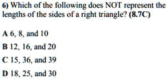 SOLVED: 'which of the following does NOT represent the legs of the ...