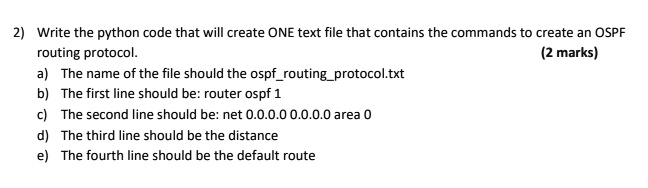 Solved Using Python 2 Write The Python Code That Will Create One Text File That Contains The
