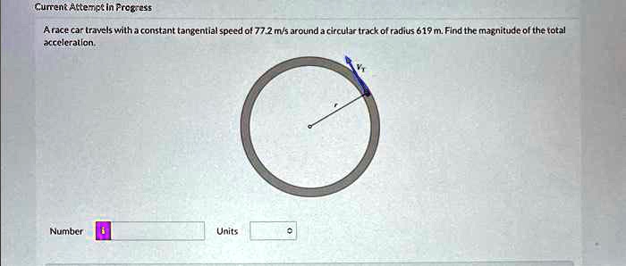SOLVED: A race car travels with a constant tangential speed of 772 m/s ...
