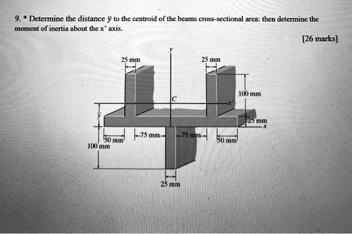 9. * Determine the distance y to the centroid of the beams cross-sectional area: then determine ...