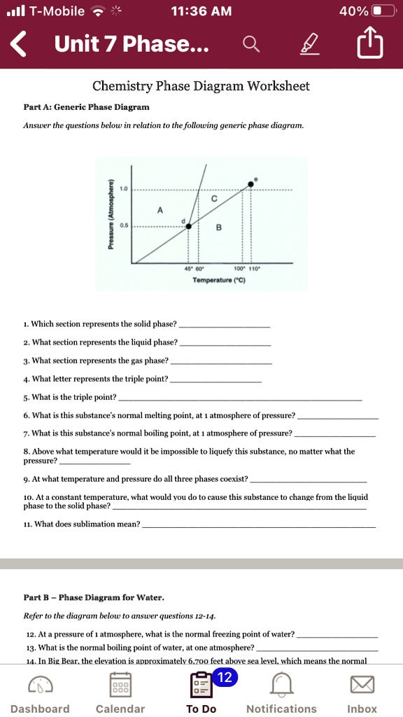 SOLVED: Full T-Mobile 11:36 AM 40% Unit 7 Phase: Chemistry Phase ...