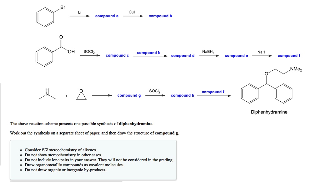 SOLVED: Cul compound compound OH SOClz compound NaBHa NaH compound ...
