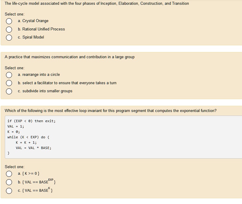 The life-cycle model associated with the four phases of Inception ...