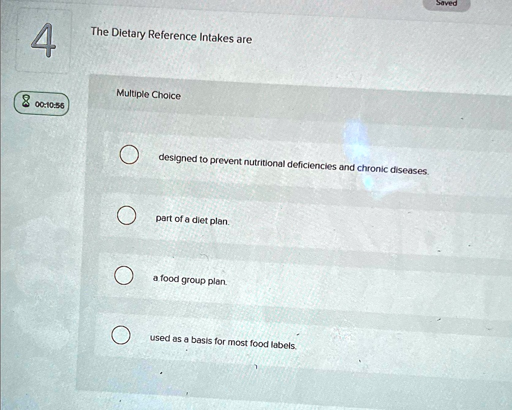 4 the dietary reference intakes are 001056 multiple choice designed to ...