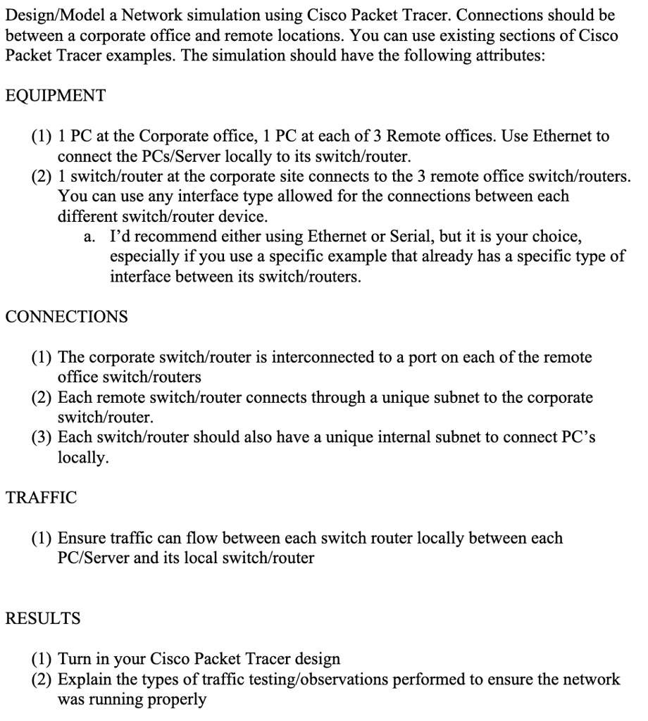 Video Solution Design Model A Network Simulation Using Cisco Packet Tracer Connections Should