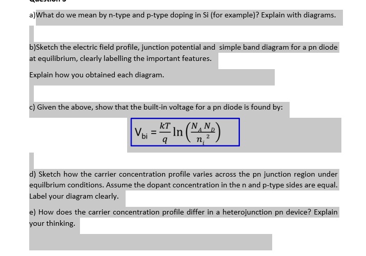 a)What do we mean by n-type and p-type doping in Si (for example ...