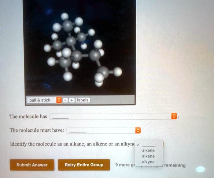 SOLVED: ball stick labels The molecule has The molecule must have ...