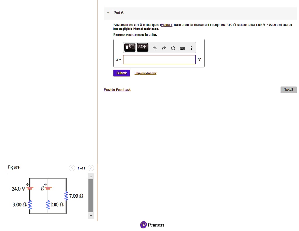 SOLVED: What must the emf in the figure (Figure 1) be in order for the ...