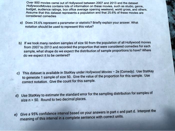 SOLVED: Over 900 movies came out of Hollywood between 2007 and 2013 and ...