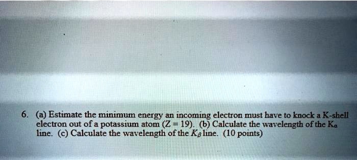 SOLVED: Estimate the minimum energy an incoming electron must have to ...