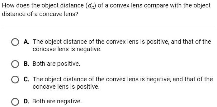 please help on this one how does the object distance do of a convex ...