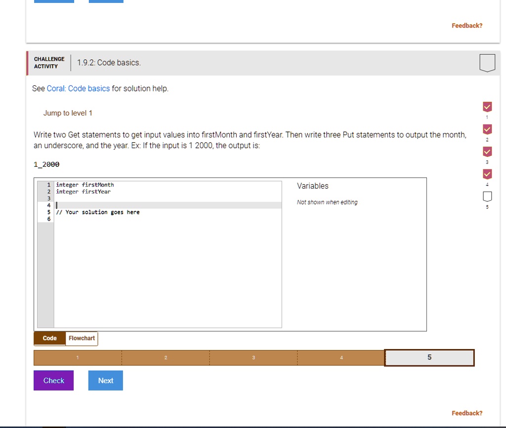 Write Two Get Statements To Get Input Values Into Firstmonth And Firstyear Then Write Three Put