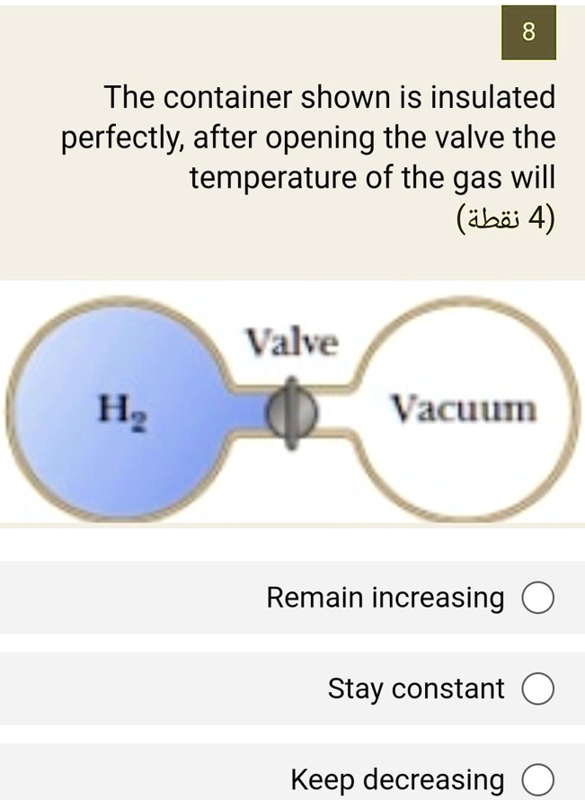 SOLVED: 8 The container shown is insulated perfectly, after opening the ...