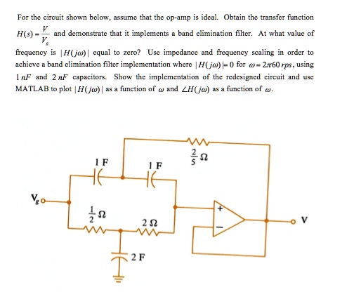 SOLVED: For the circuit shown below, assume that the op-amp is ideal ...