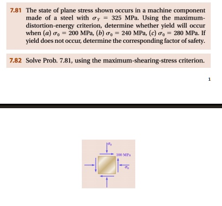 [GET ANSWER] 7.81 The state of plane stress shown occurs in a machine component made of a steel ...