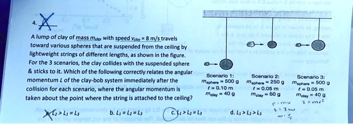 a lump of clay of mass mcay with speed vchy 8 ms travels toward various ...