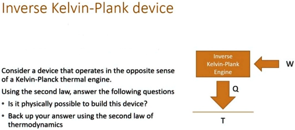 Inverse Kelvin-Plank device Consider a device that operates in the ...