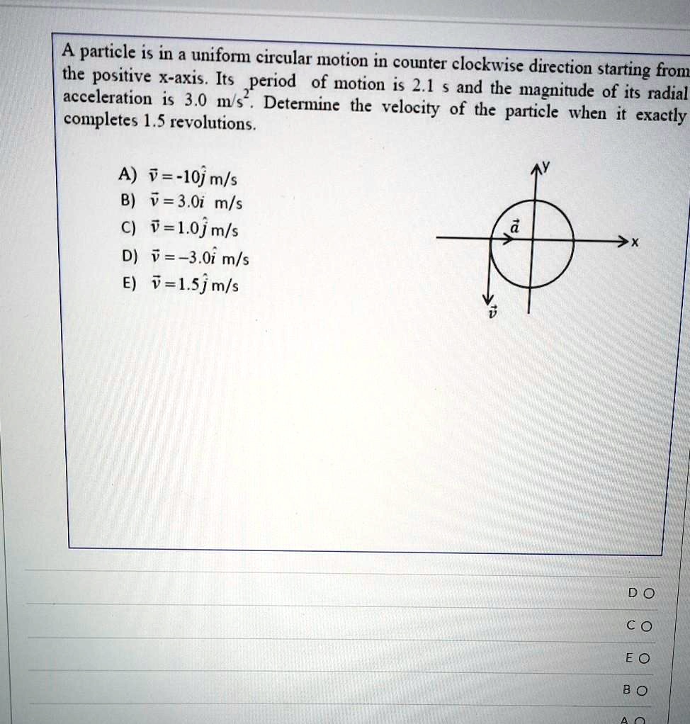 A particle is in a unifor circular motion in counter the...