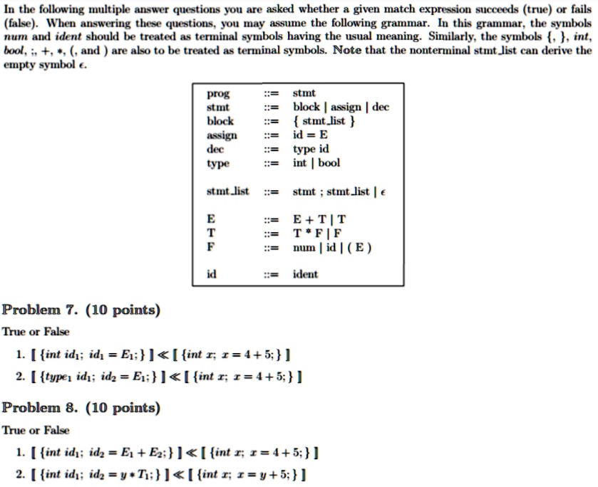 In the following multiple answer questions you are asked whether a ...