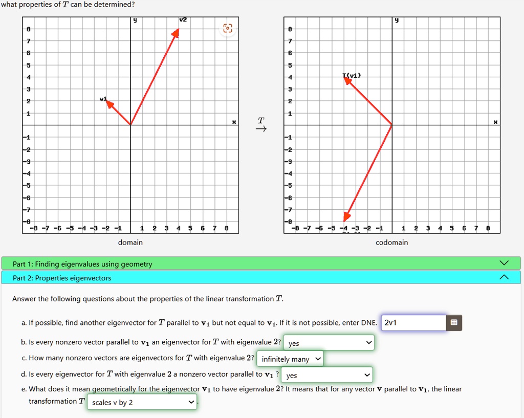 SOLVED: Suppose T: R2 -> R3 is a linear transformation. The figure shows where T maps vectors v1 ...
