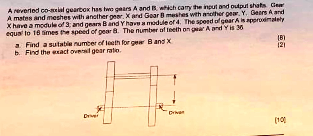 SOLVED: A reverted co-axial gearbox has two gears A and B, which carry ...