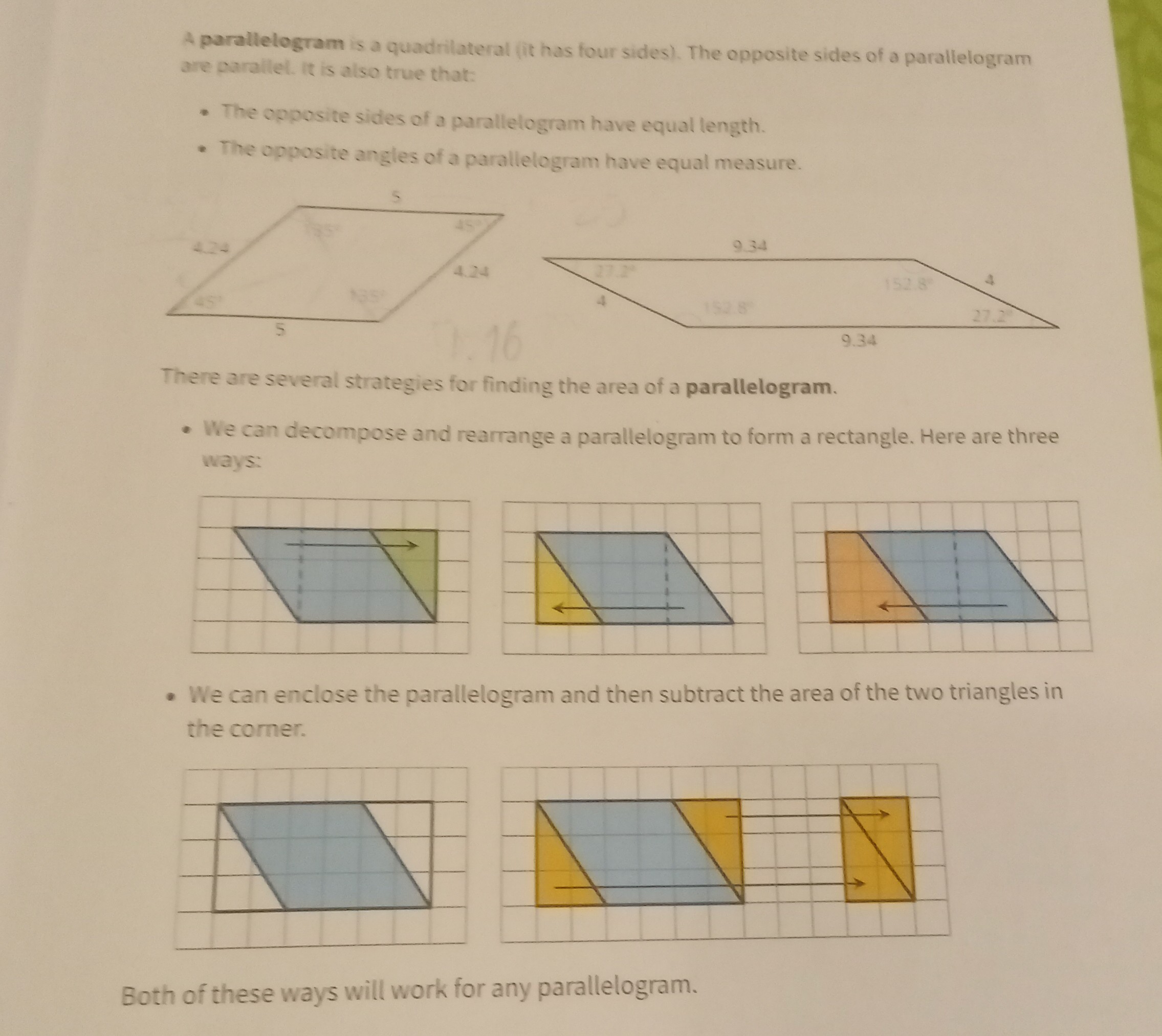 [GET ANSWER] A parallelogram is a quadrilateral (it has four sides ...
