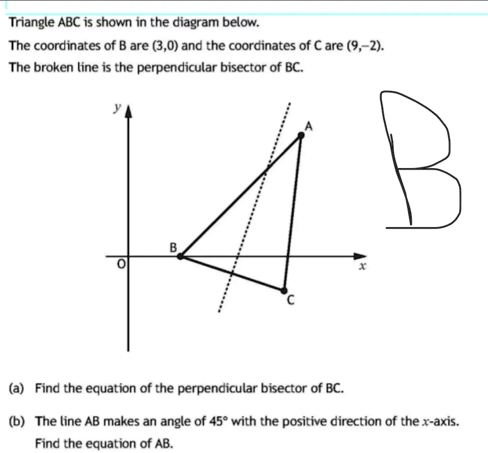 SOLVED: Triangle ABC is shown in the diagram below: The coordinates of ...