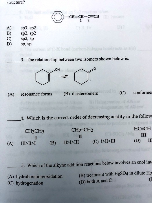 SOLVED: CH = CH - C = CH sp3, sp2, sp2, sp2, sp2, sp 4.) 8 The ...