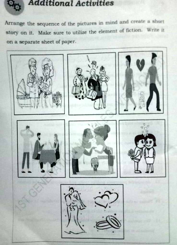 additional activities arrange the sequence of the pictures in mind and create a short story on ...