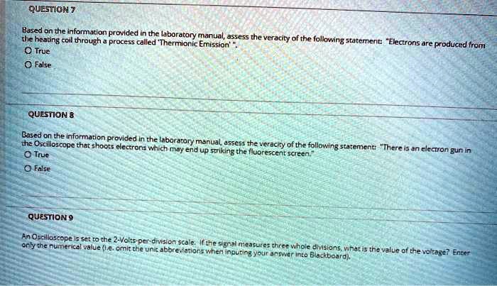 SOLVED: OUESTION7 the heating coil through a process called'Thermionic ...