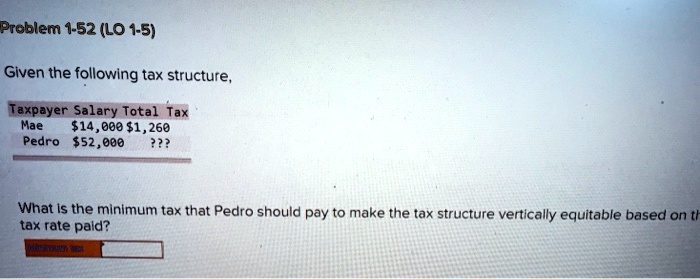 problem 1 52lo1 5 given the following tax structure taxpayer salary ...