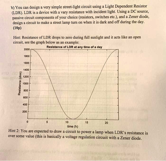 b) You can design a very simple street-light circuit using a Light ...