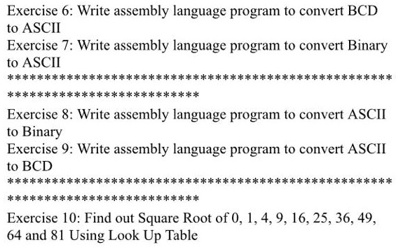 SOLVED: Exercise 6: Write an assembly language program to convert BCD ...