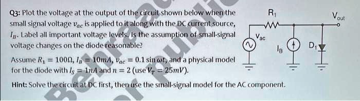 Q3: Plot the voltage at the output of the circuit shown below when the ...