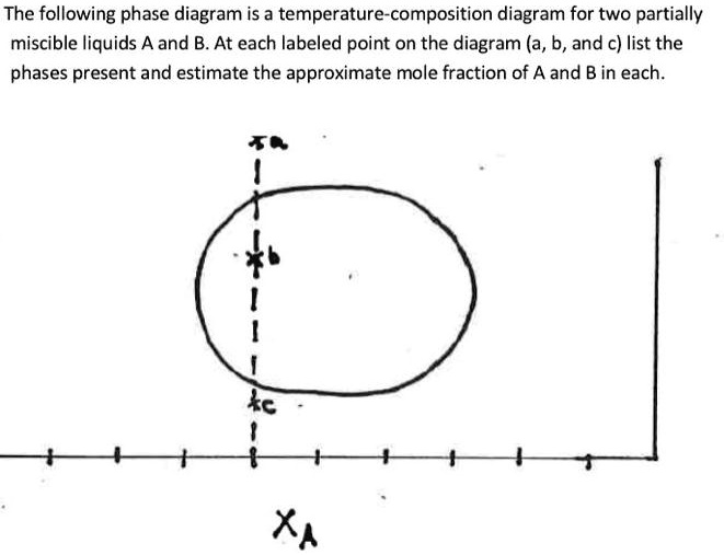 SOLVED: The following phase diagram is a temperature-composition diagram for two partially ...