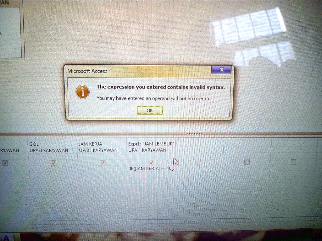 Solved Microsoft Access The Expression You Entered Contains Invalid Syntax You May Have