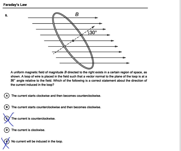 Faraday's Law 6. B 130° A uniform magnetic field of magnitude B ...