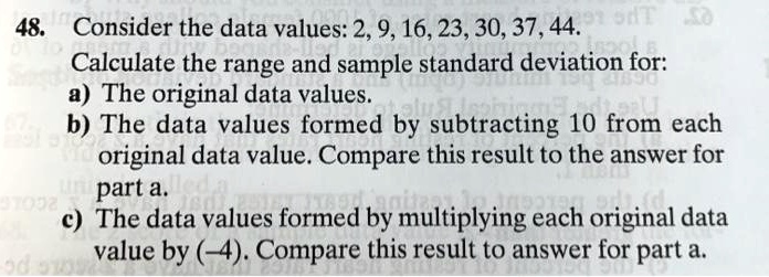 48 consider the data values 291623303744 calculate the range and sample ...