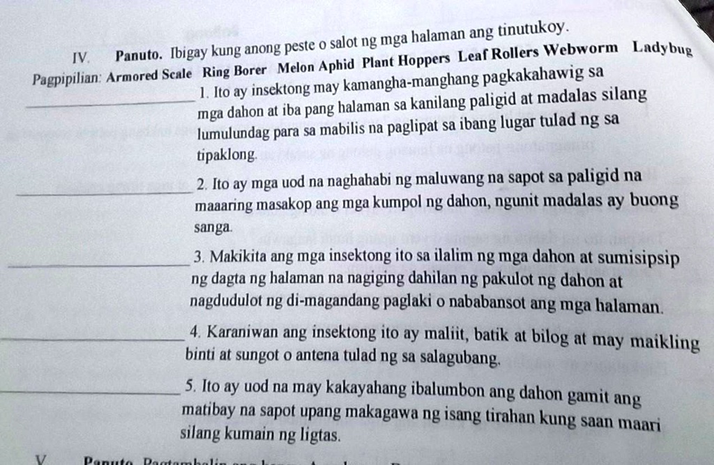 SOLVED: patulong po please dito po salot ng mga halaman ang tinutukoy ...