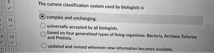 SOLVED: The current classification system used by biologists is complex ...