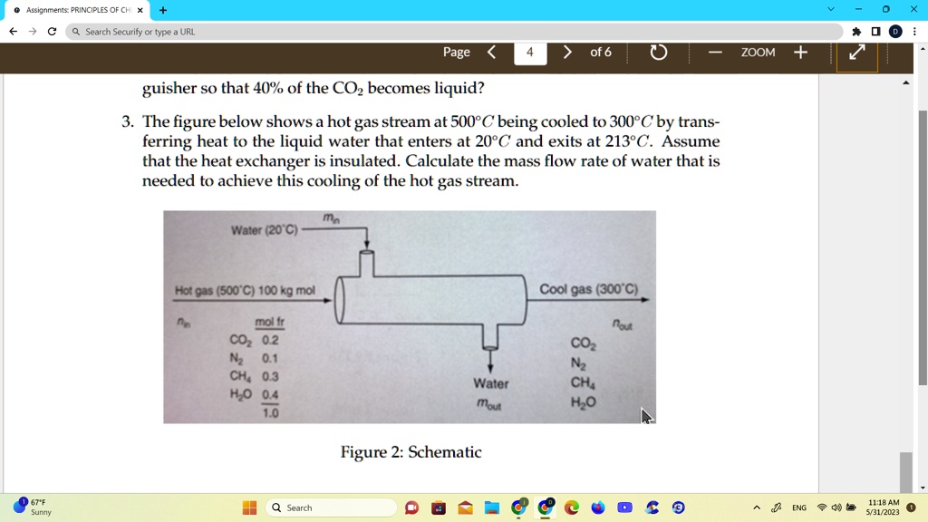 Assignments: PRINCIPLES OF CHE + ? CQ Search Securify or type a URL Page of 6 ZOOM + guisher so ...