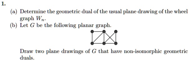 SOLVED: Determine the geometric dual of the usual plane drawing ofthe ...