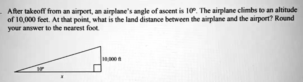 SOLVED: After takeoff from an airport; an airplane'angle of ascent is ...