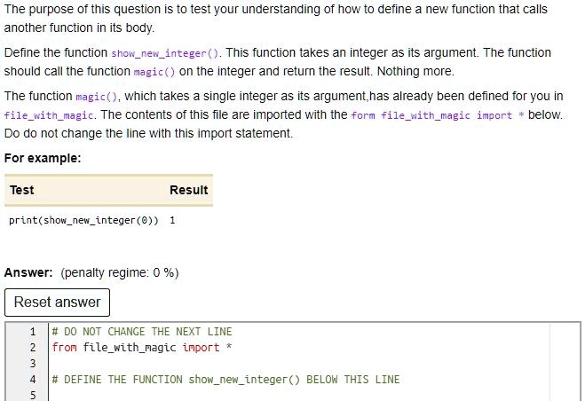 The purpose of this question is to test your understanding of how to ...
