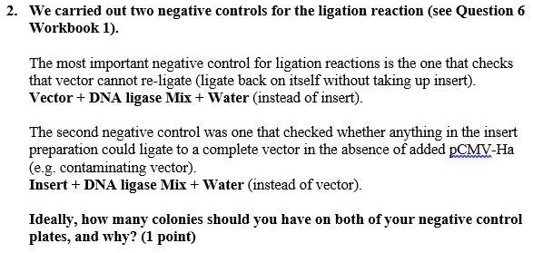 2. We carried out two negative controls for the ligation reaction (see ...