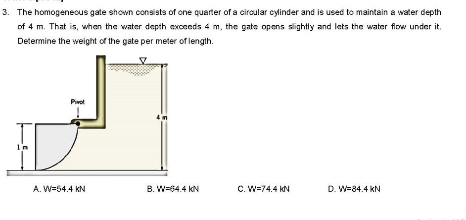 SOLVED: The homogeneous gate shown consists of one quarter of a ...
