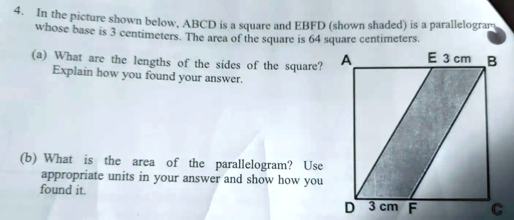 SOLVED: In the picture shown below, ABCD is a square and EBFD (shown ...